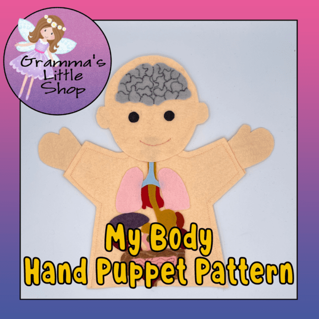 My Body Pattern for Felt Body with Bones and Organs | Teaching in the Home