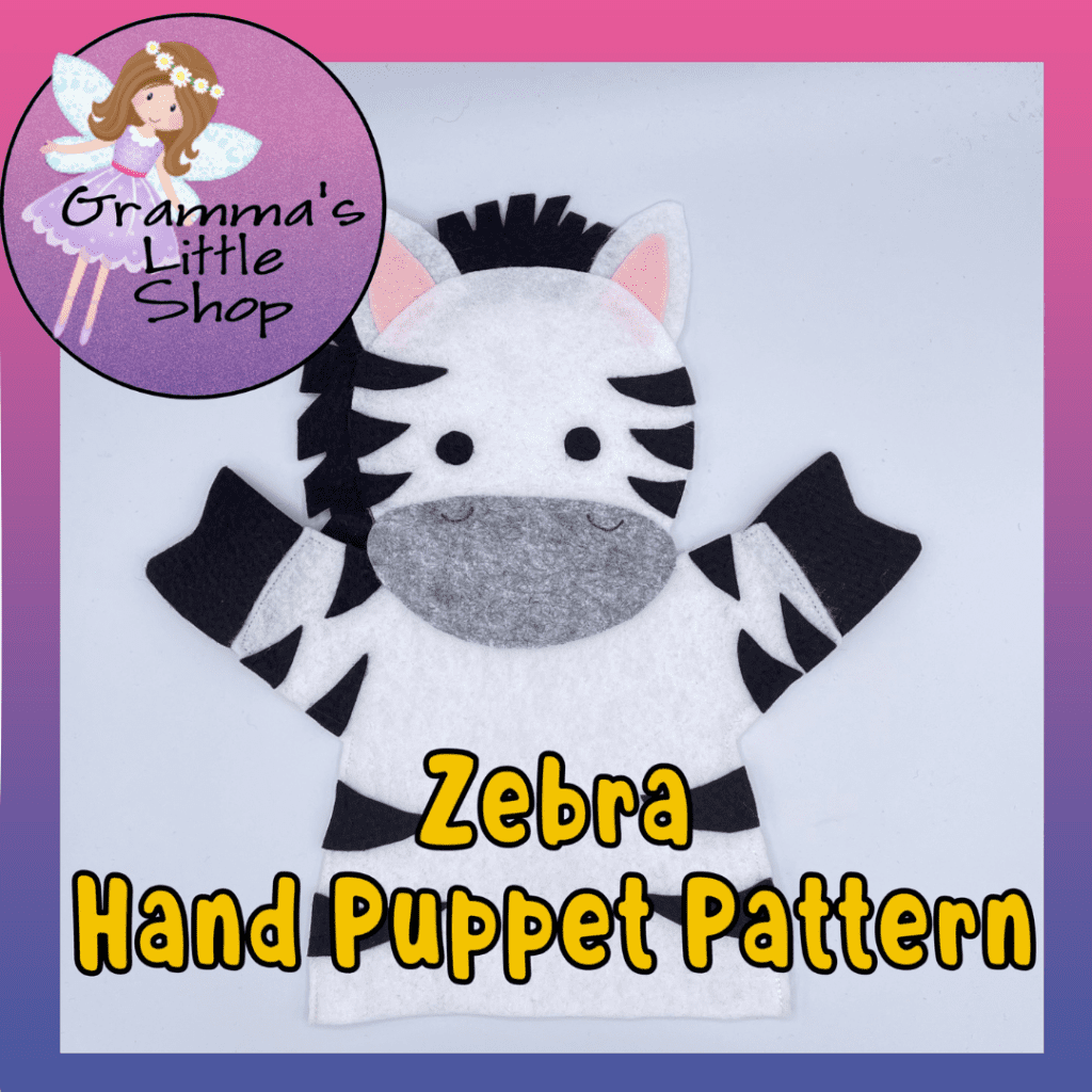 Zebra Hand Puppet Pattern, PDF Pattern for Hand Puppet, Puppet Sewing ...