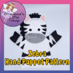 Zebra Hand Puppet Pattern, PDF Pattern for Hand Puppet, Puppet Sewing ...