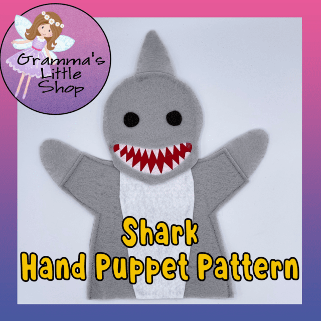 Shark Hand Puppet Pattern, PDF Pattern for Hand Puppet, Puppet Sewing ...