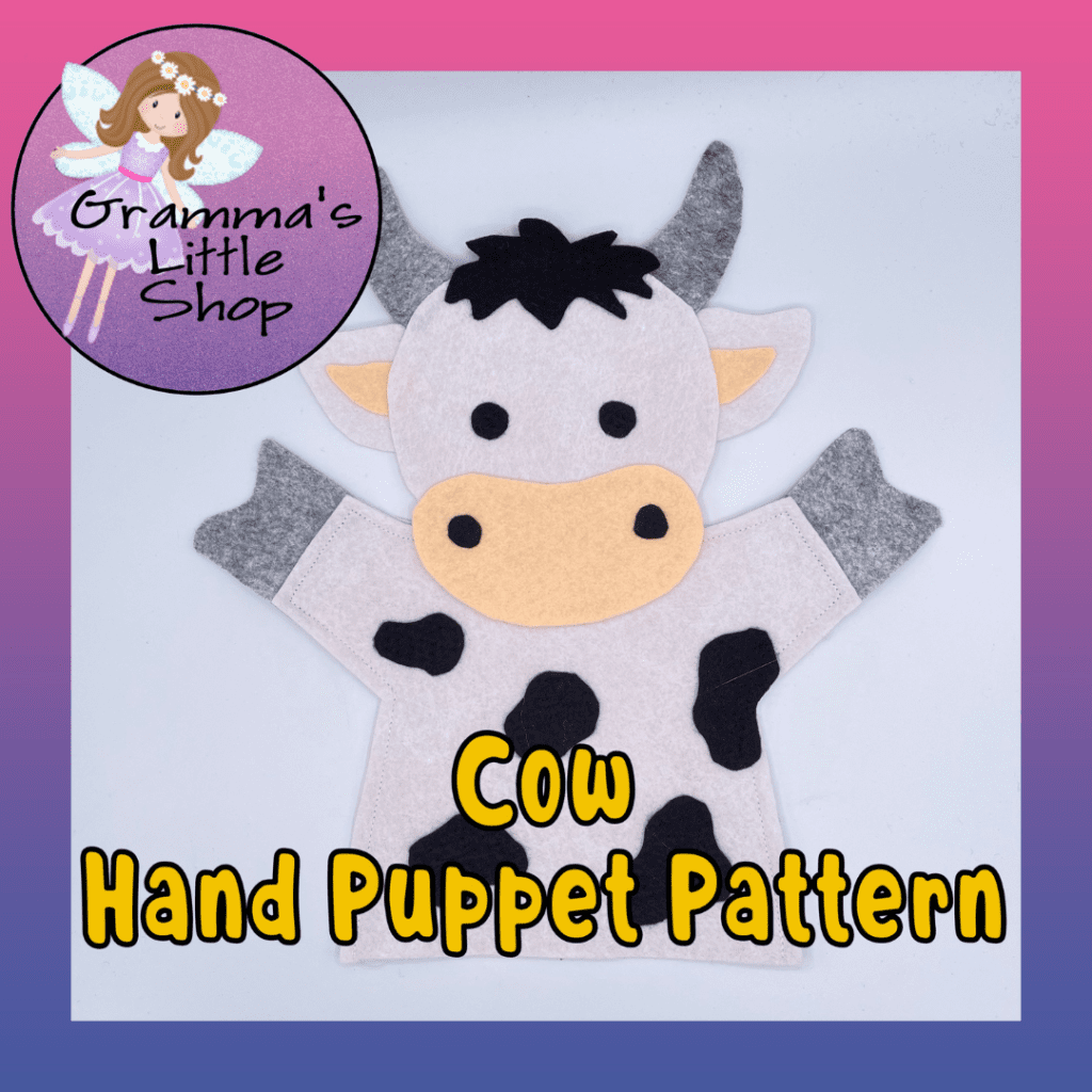 Cow Hand Puppet Pattern, PDF Pattern for Hand Puppet, Puppet Sewing Pattern, Easy Puppet Pattern ...