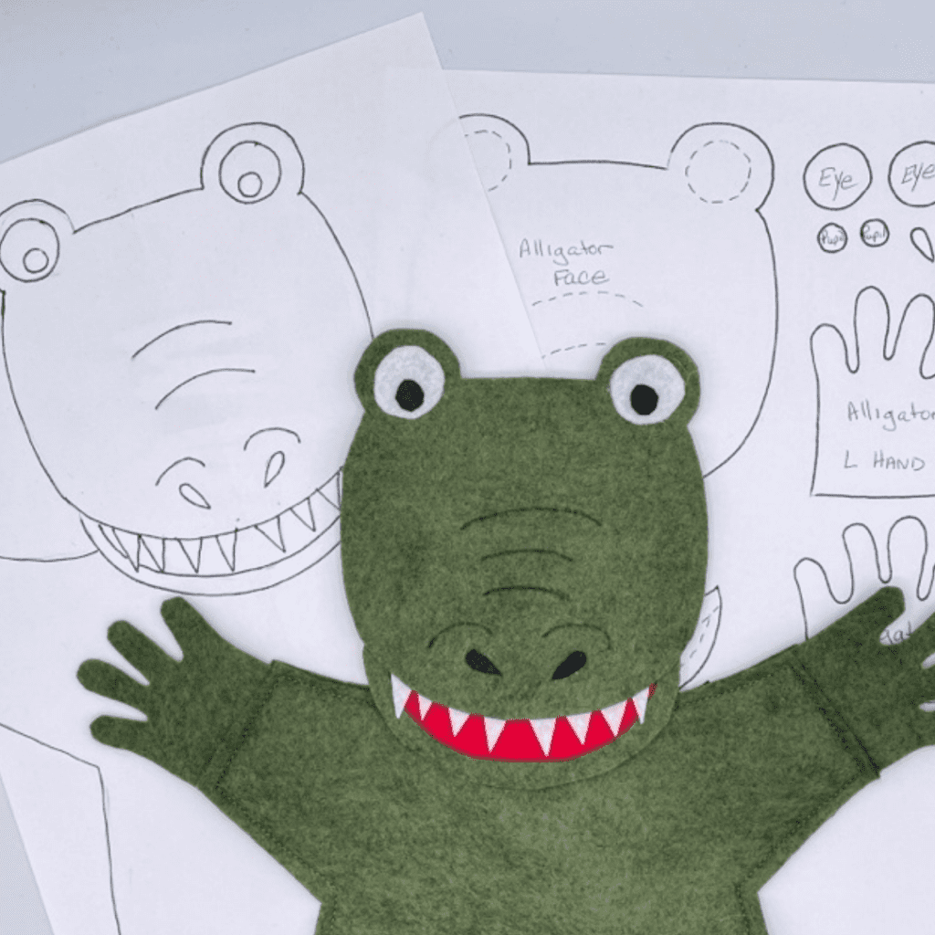 Alligator Hand Puppet Pattern, PDF Pattern for Hand Puppet | Teaching ...