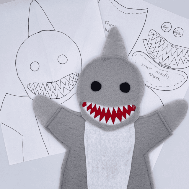 Shark Hand Puppet Pattern, PDF Pattern for Hand Puppet, Puppet Sewing ...