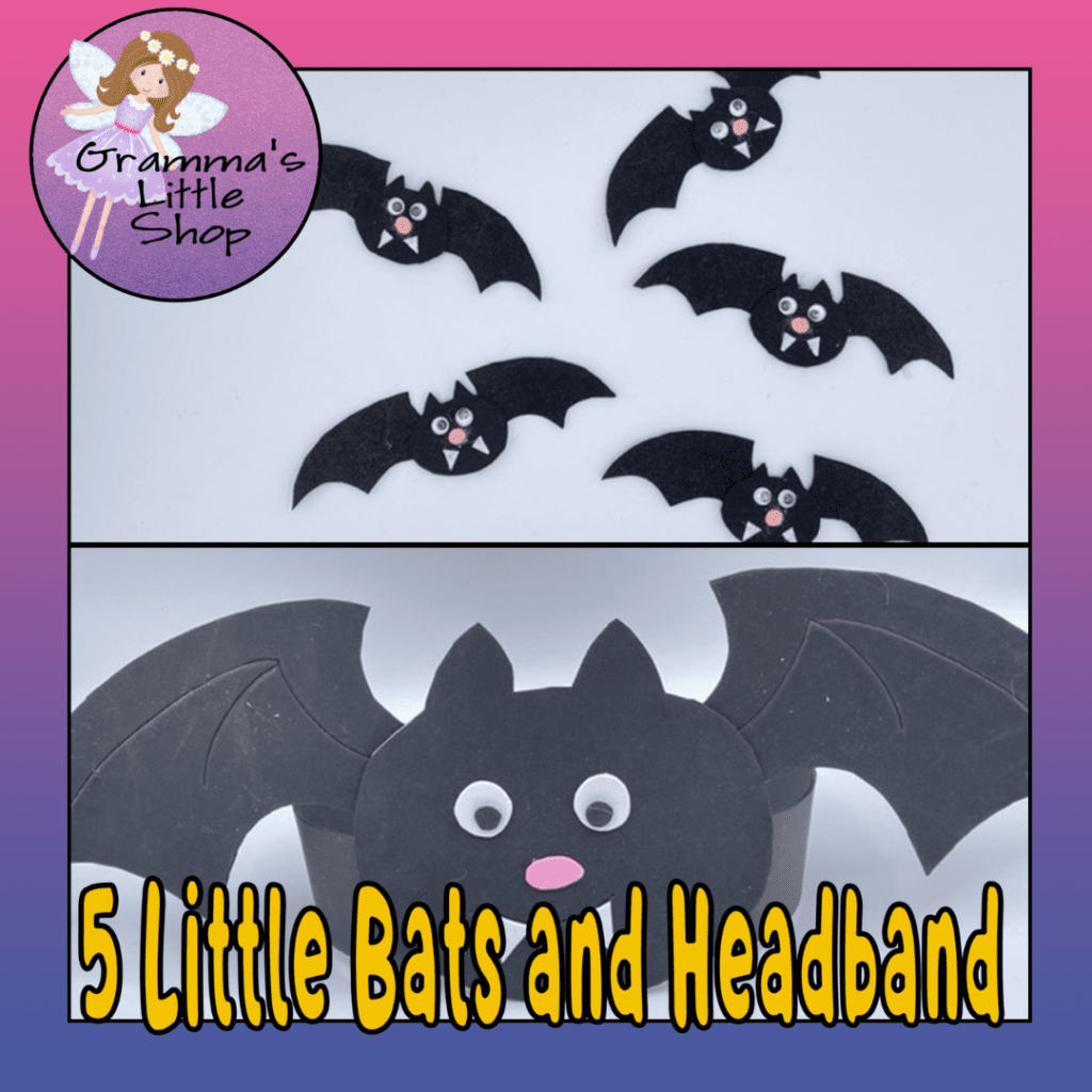 5 Little Bats Felt Story Pattern, Bat Headband, Bat Crown, Halloween ...