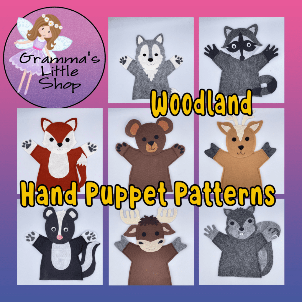 8 Woodland Animal Hand Puppet Patterns - Easy-to-Follow PDF Sewing ...