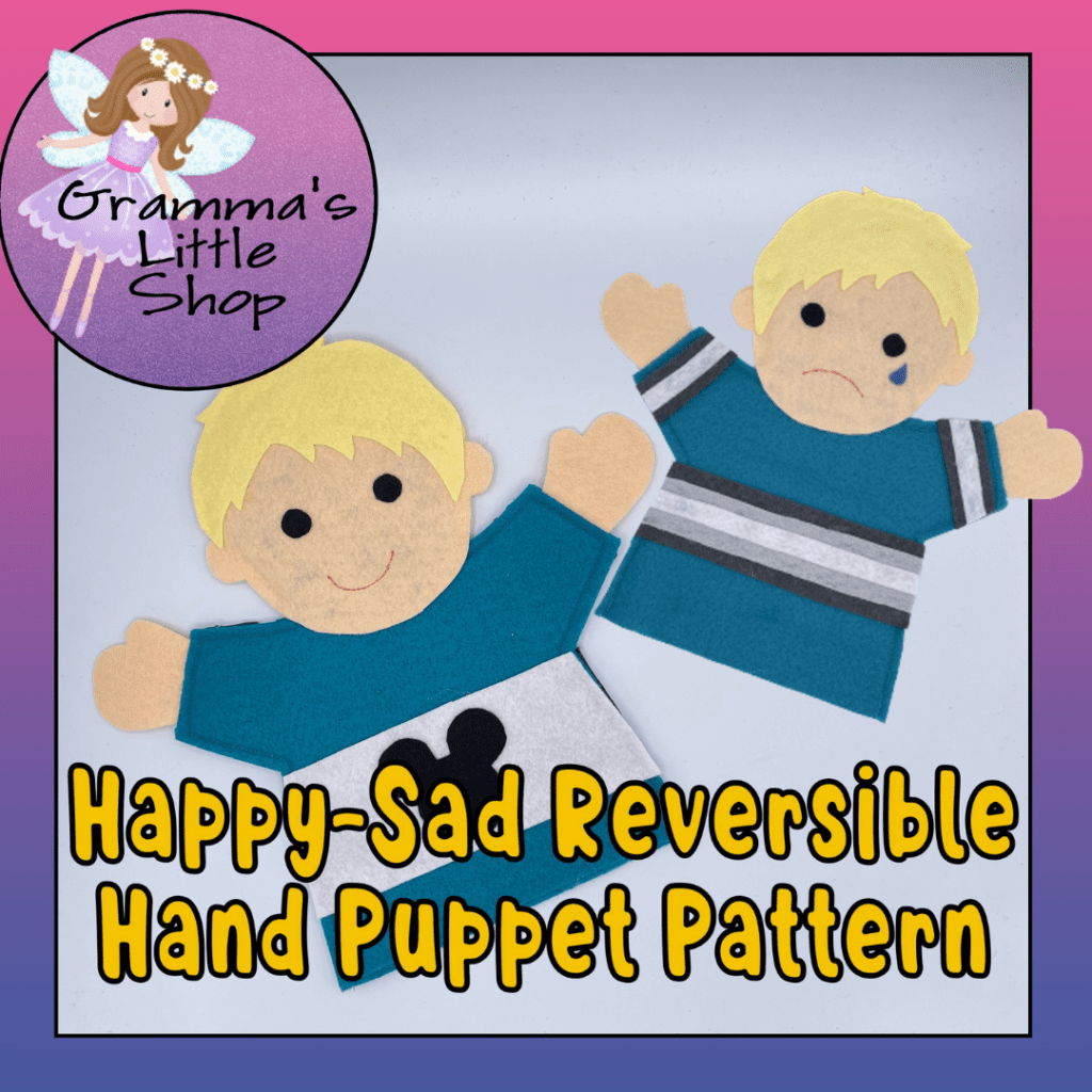 Happy Face, Sad Face Reversible Boy Hand Puppet Pattern | Teaching in ...
