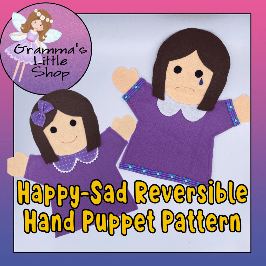 Happy Face, Sad Face Reversible Girl Hand Puppet Pattern | Teaching in ...