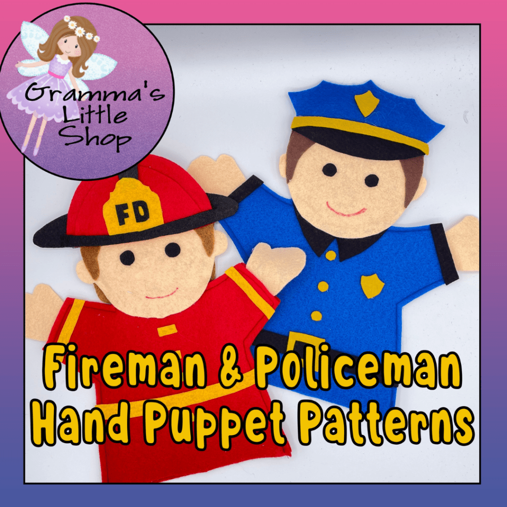 Fireman and Policeman Hand Puppet Patterns - Easy-to-Follow PDF Sewing ...