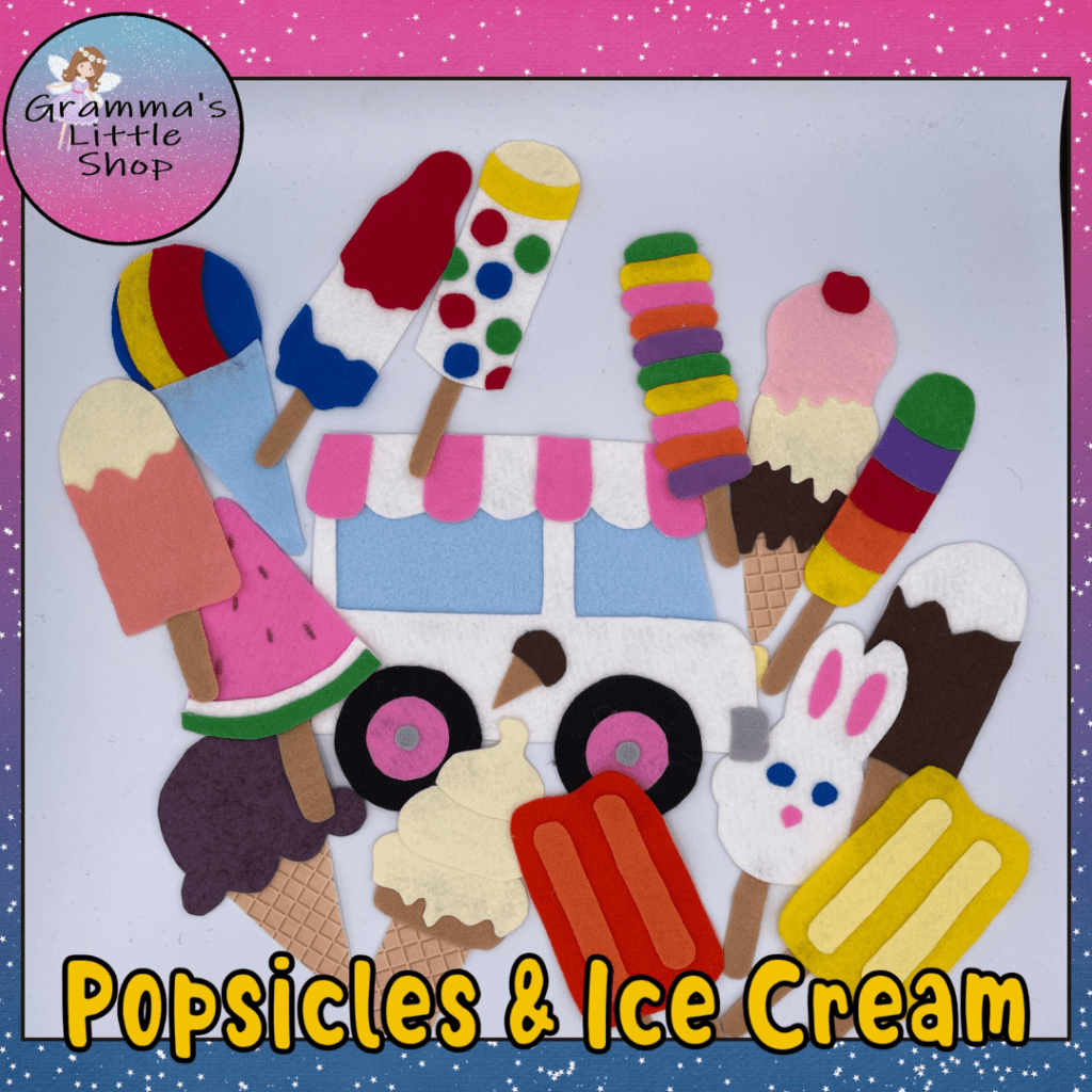 Popsicles & Ice Cream Felt Board Pattern, DIY Felt Pattern | Teaching ...