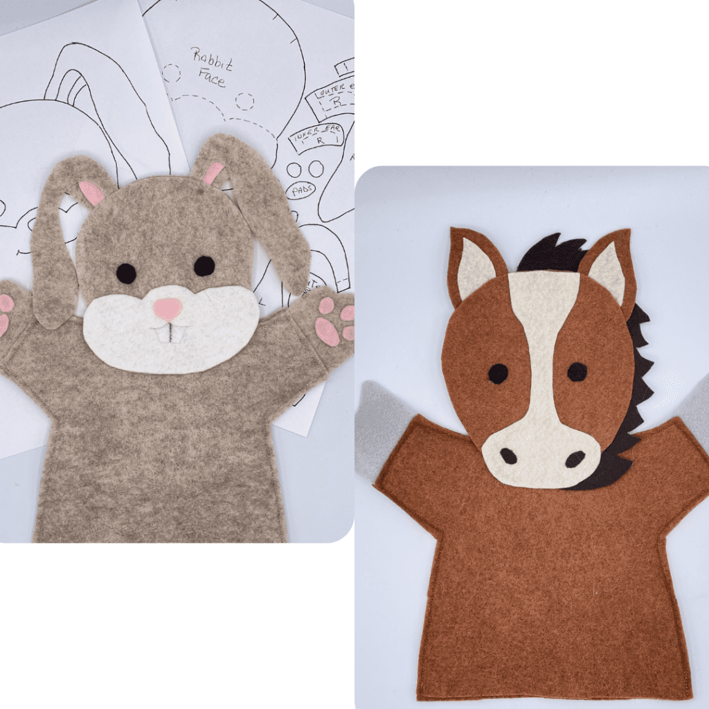 8 Farm Animal Hand Puppet Patterns - Easy-to-Follow PDF Sewing Pattern ...