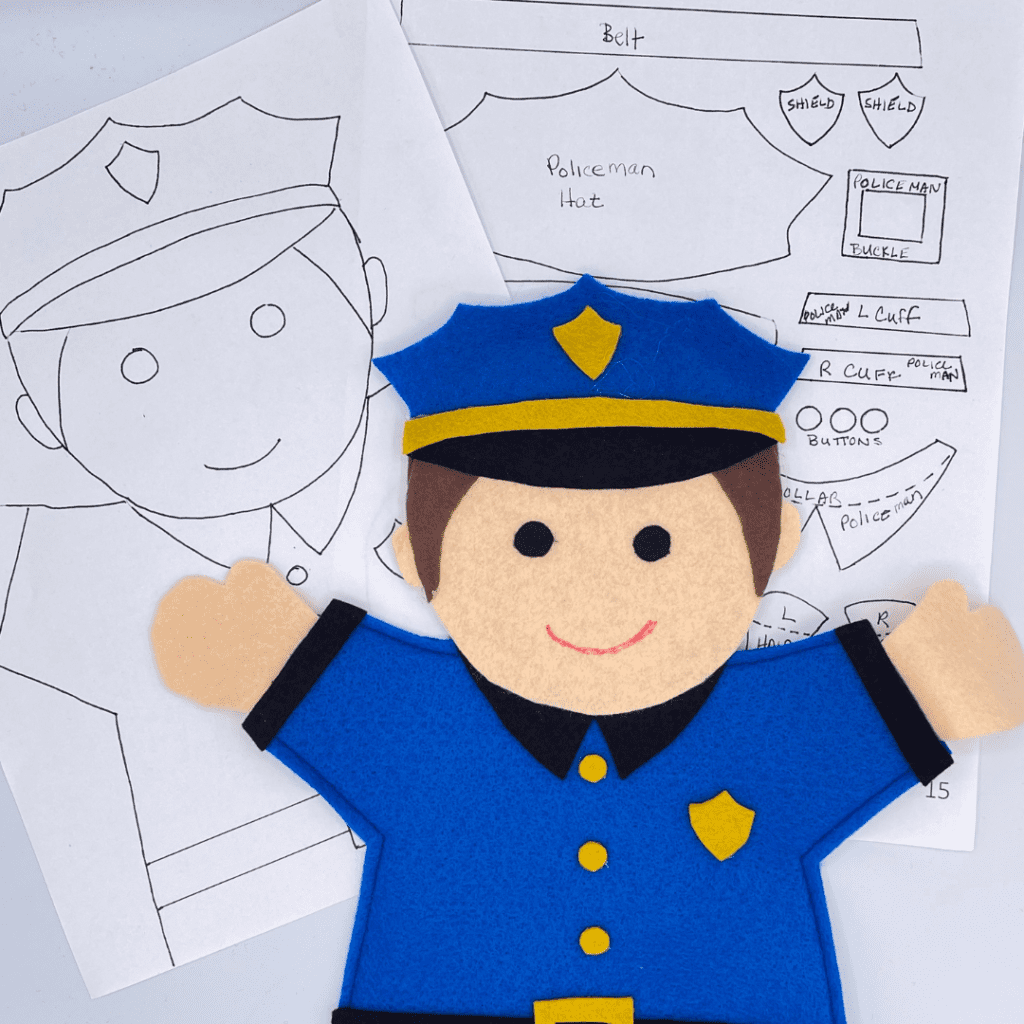 Fireman and Policeman Hand Puppet Patterns - Easy-to-Follow PDF Sewing ...