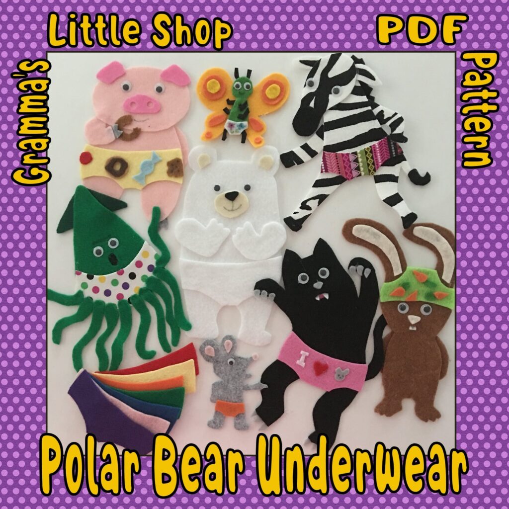 Polar Bear Underwear Felt Story Pattern for Felt Board | Teaching in ...