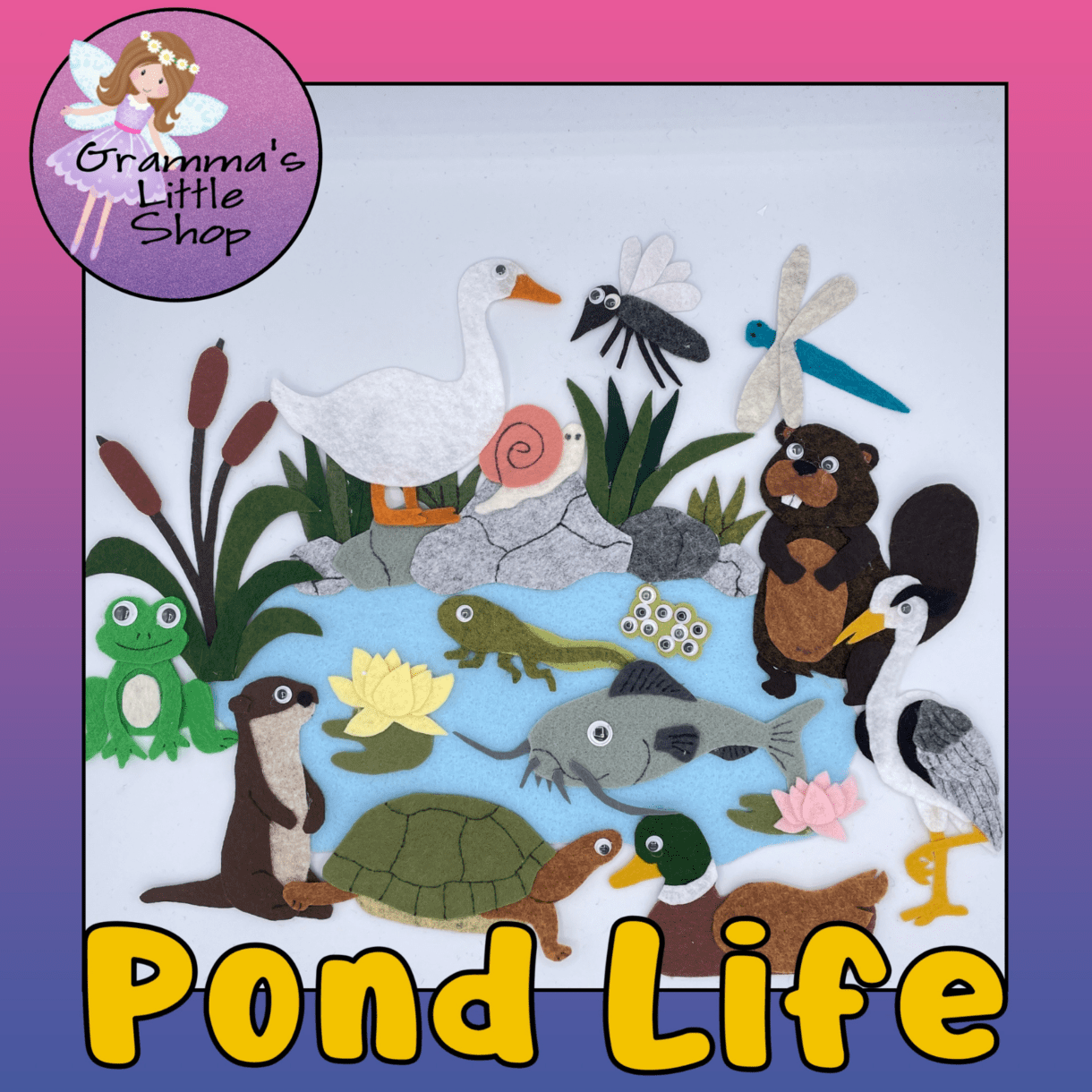 Pond Life Habitat with Animals - Felt Story Pattern for an Interactive ...