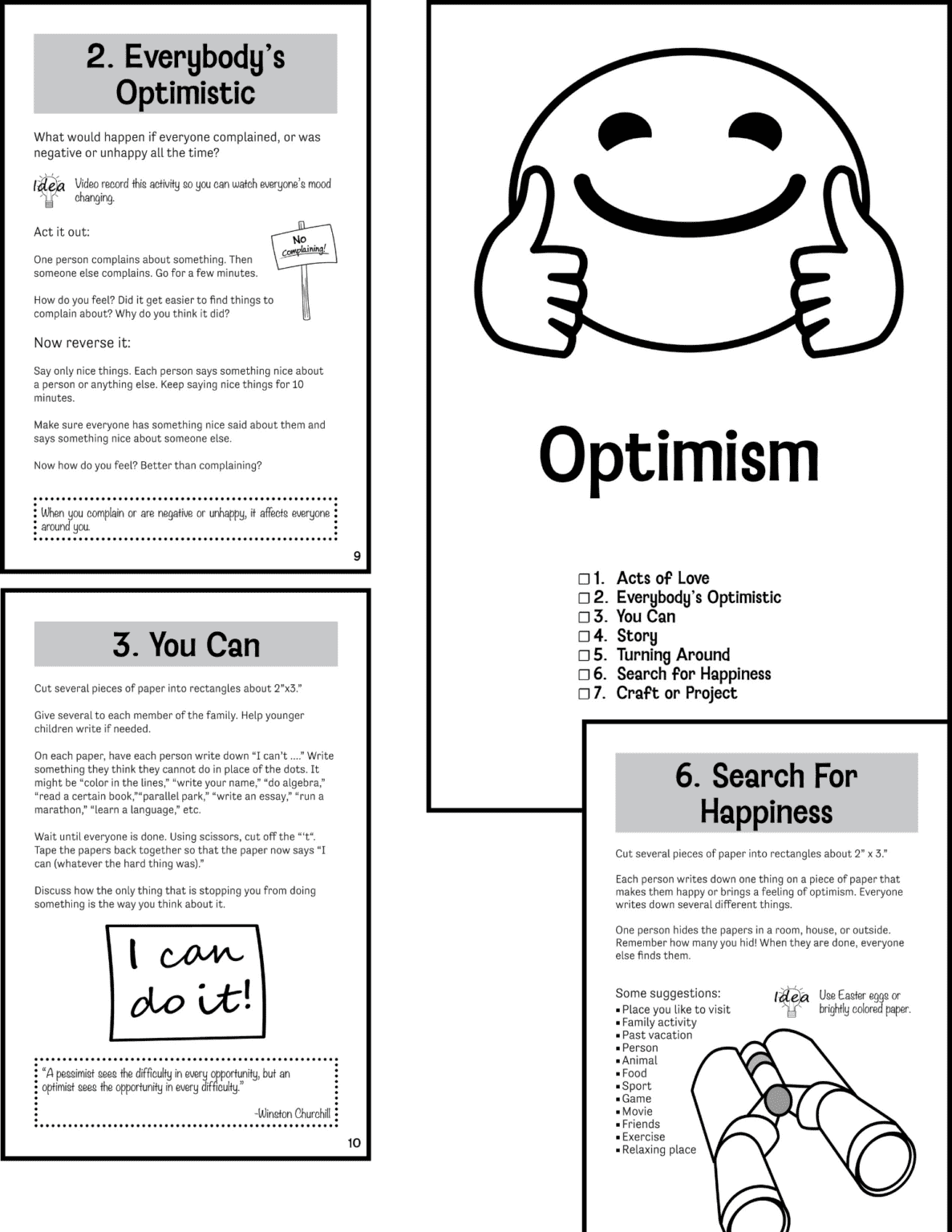 Optimism Activities - Learning to be Optimistic | Teaching in the Home
