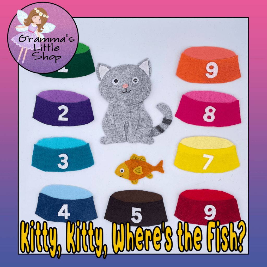 Kitty Kitty Where's the Fish? Pattern for a Hide and Seek Felt Board ...